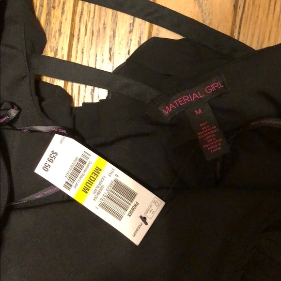 Material Girl | Dresses | Lbd Bnwt Black Mini Dress M Strappy Back ...